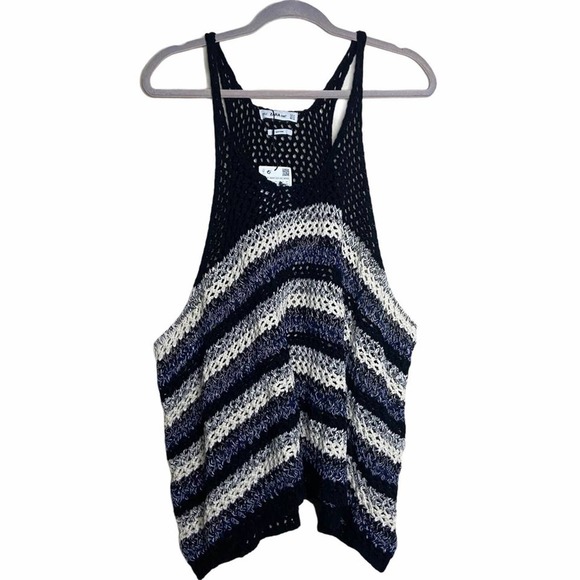 Zara | Tops | Zara Striped Crochet Knit Oversized Tank Top | Poshmark